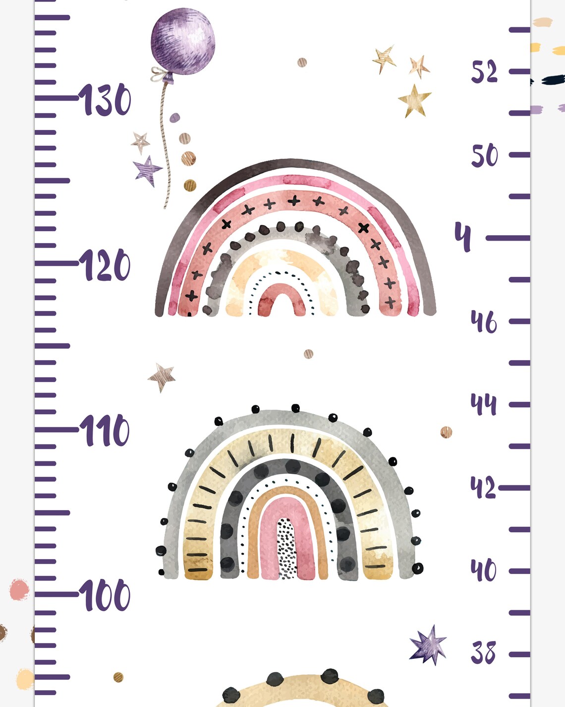 Rainbow Height Chart for Kids Growth Chart Ruler - Etsy