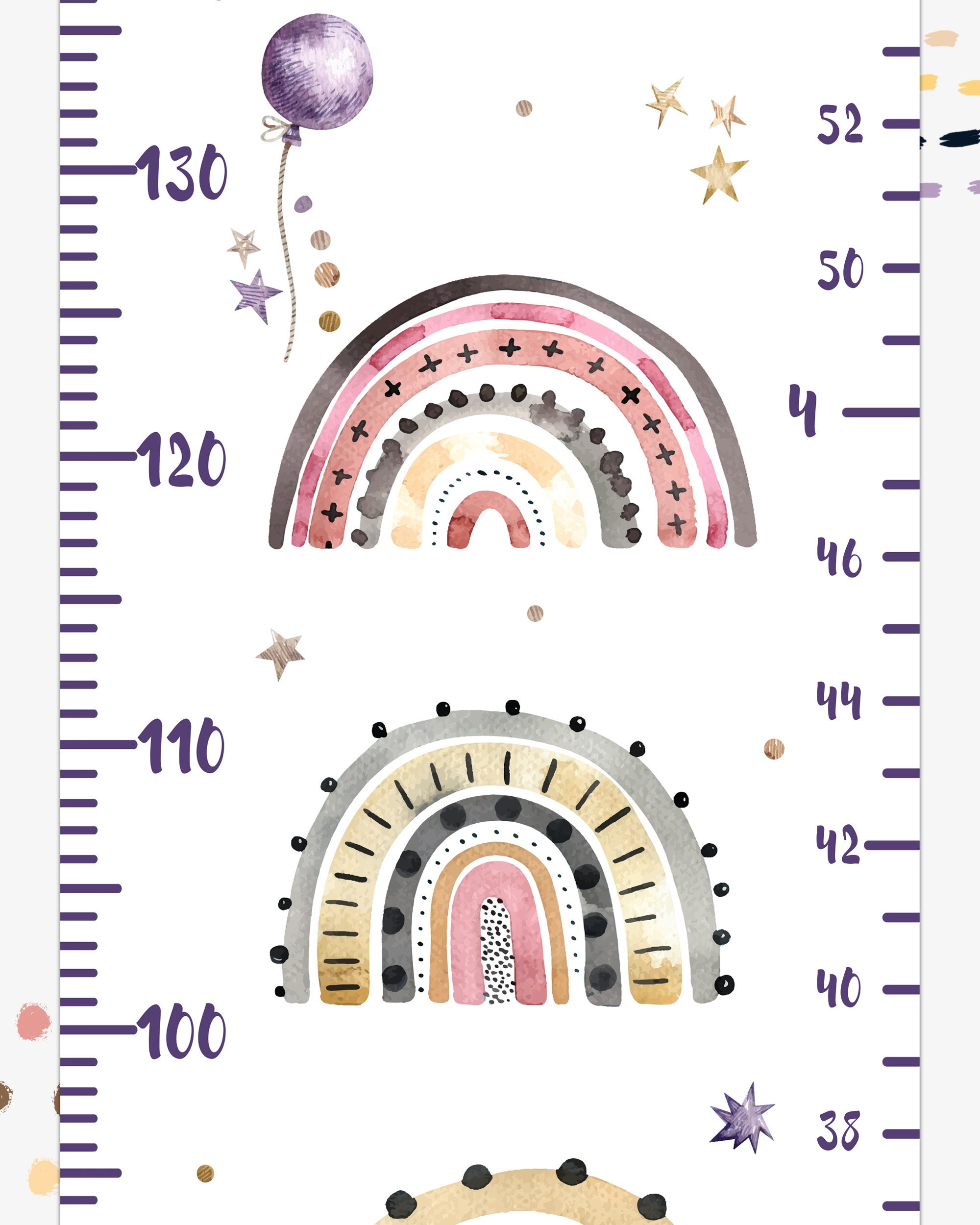 Rainbow Height Chart for Kids Growth Chart Ruler - Etsy