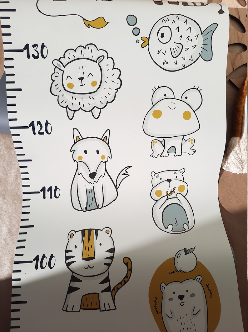 Personalized Growth Chart Ruler ANIMALS Vinyl Height Meter - Etsy