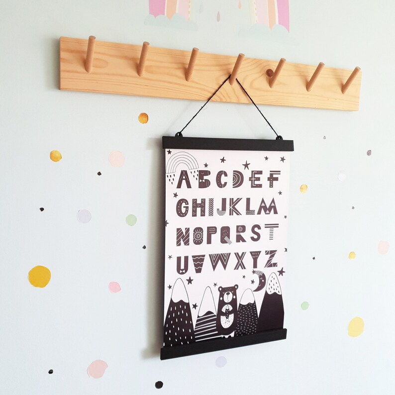 Scandi Alphabet Poster ABC Wall Art Alphabet Print Bear - Etsy