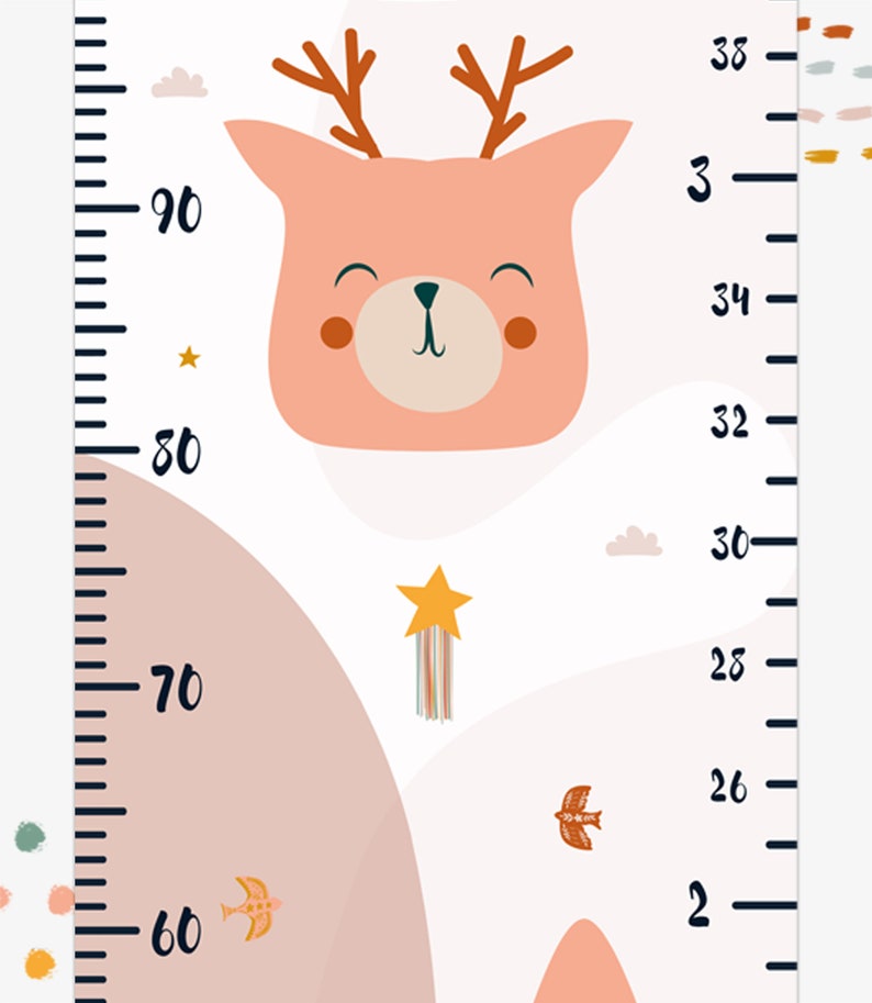 Height Chart for Kids Scandi Growth Chart Baby Animals Kids - Etsy