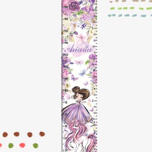 Personalized Growth Chart, Height Chart for Girls, Custom Gift, Room ...