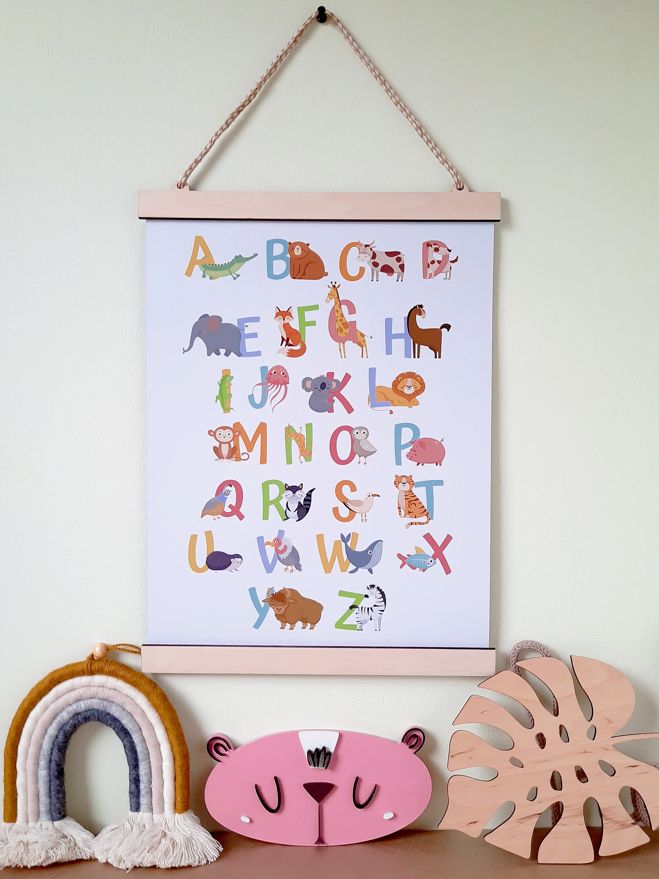 ABC Posters Animals Alphabet Wall Art Print Zoo Nursery - Etsy UK