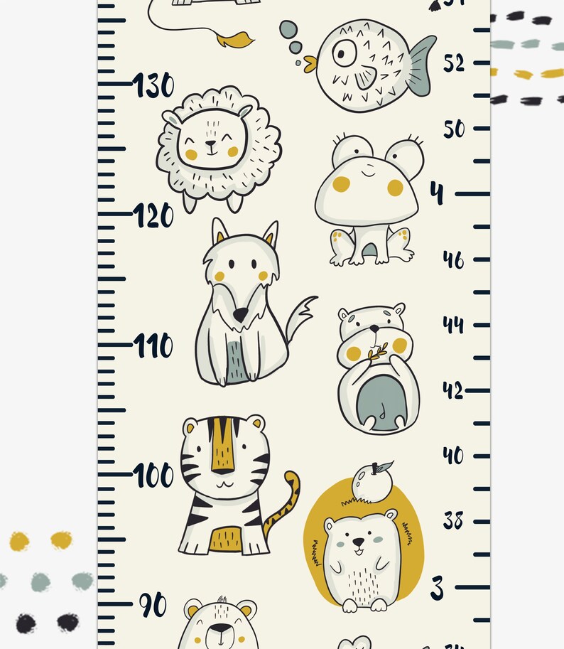 Personalized Growth Chart Ruler ANIMALS Vinyl Height Meter - Etsy