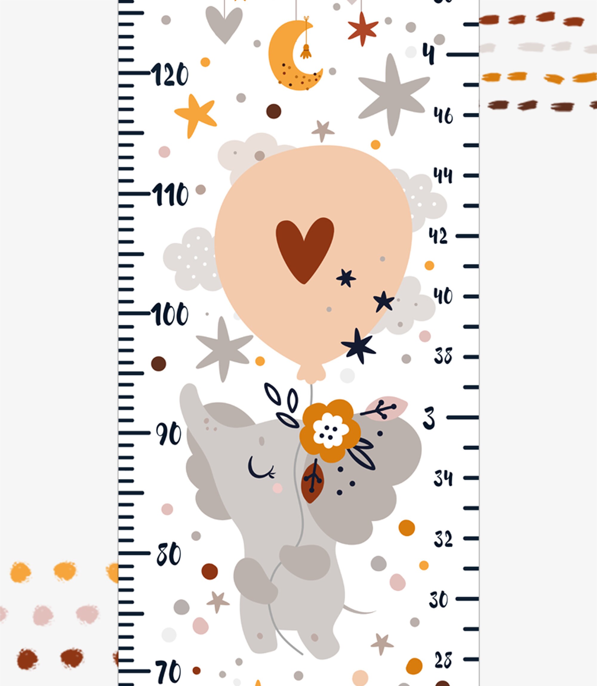 Elephant growth chart Height chart for kids Baby personalized | Etsy