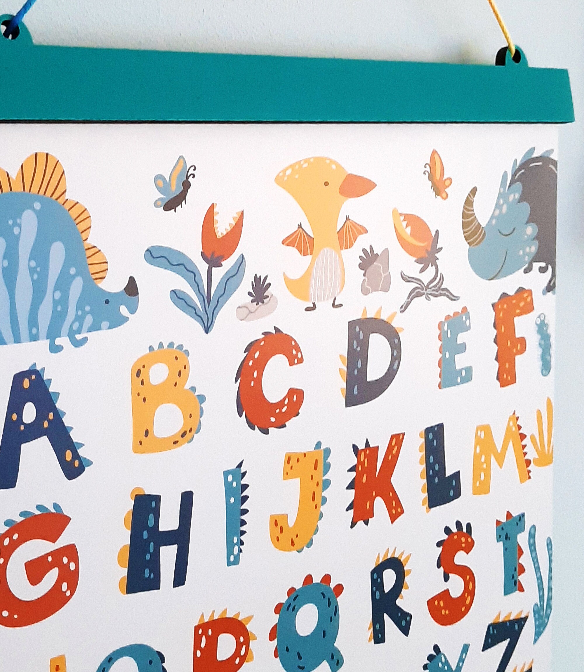 Dinosaur Alphabet Poster ABC Wall Art Dino Nursery Decor Kids | Etsy