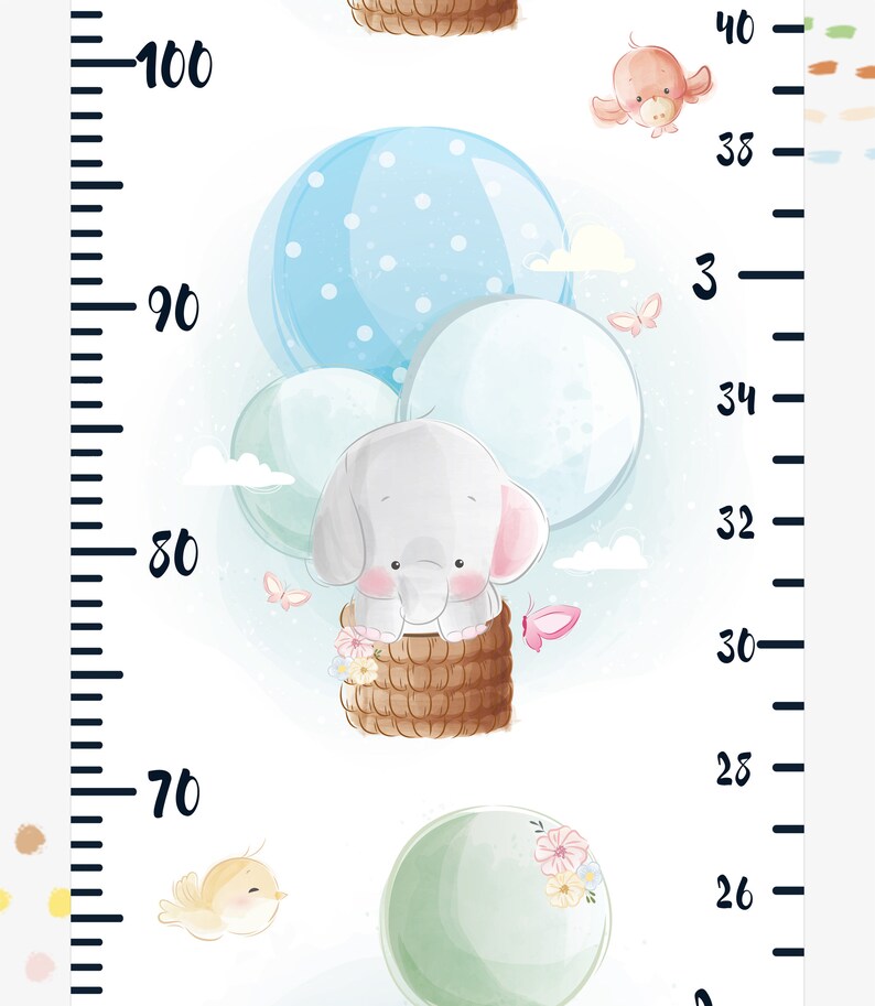Height Chart Balloons Personalized Growth Chart Air Fox - Etsy
