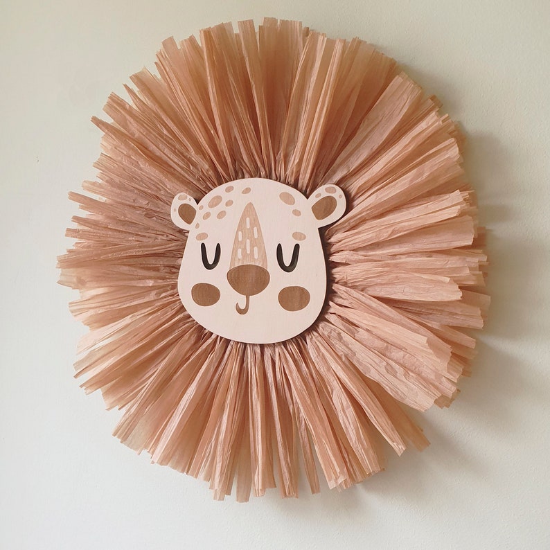 Lion Face Raffia Nursery Decor Wall Hanging Safari for Boy and - Etsy