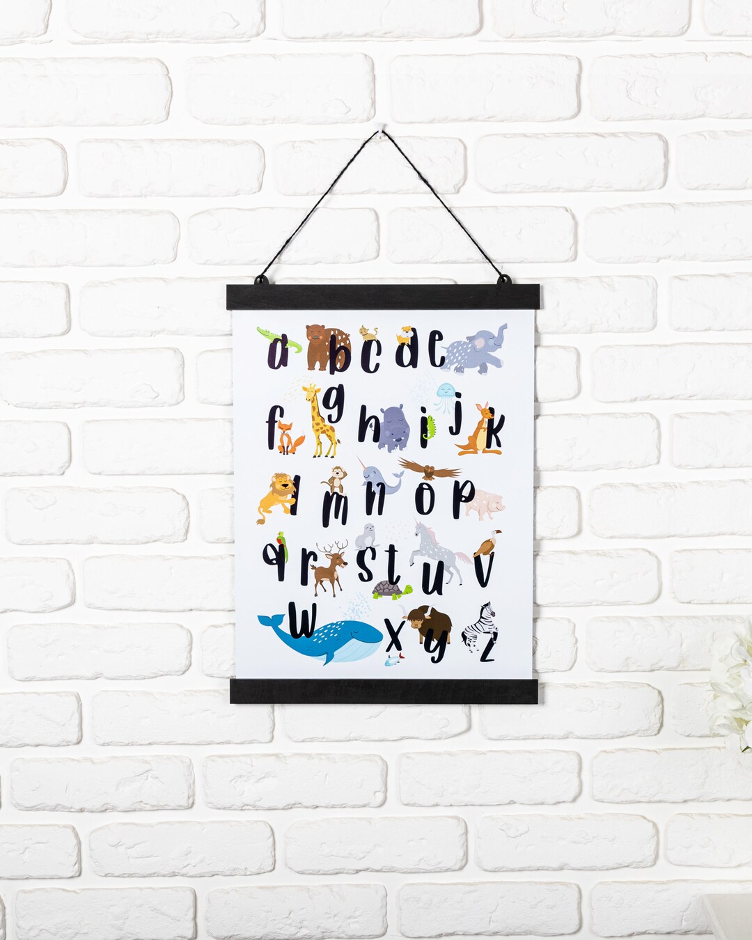 Animals Alphabet Poster ABC Wall Art Alphabet Print Nursery Decor Wall ...