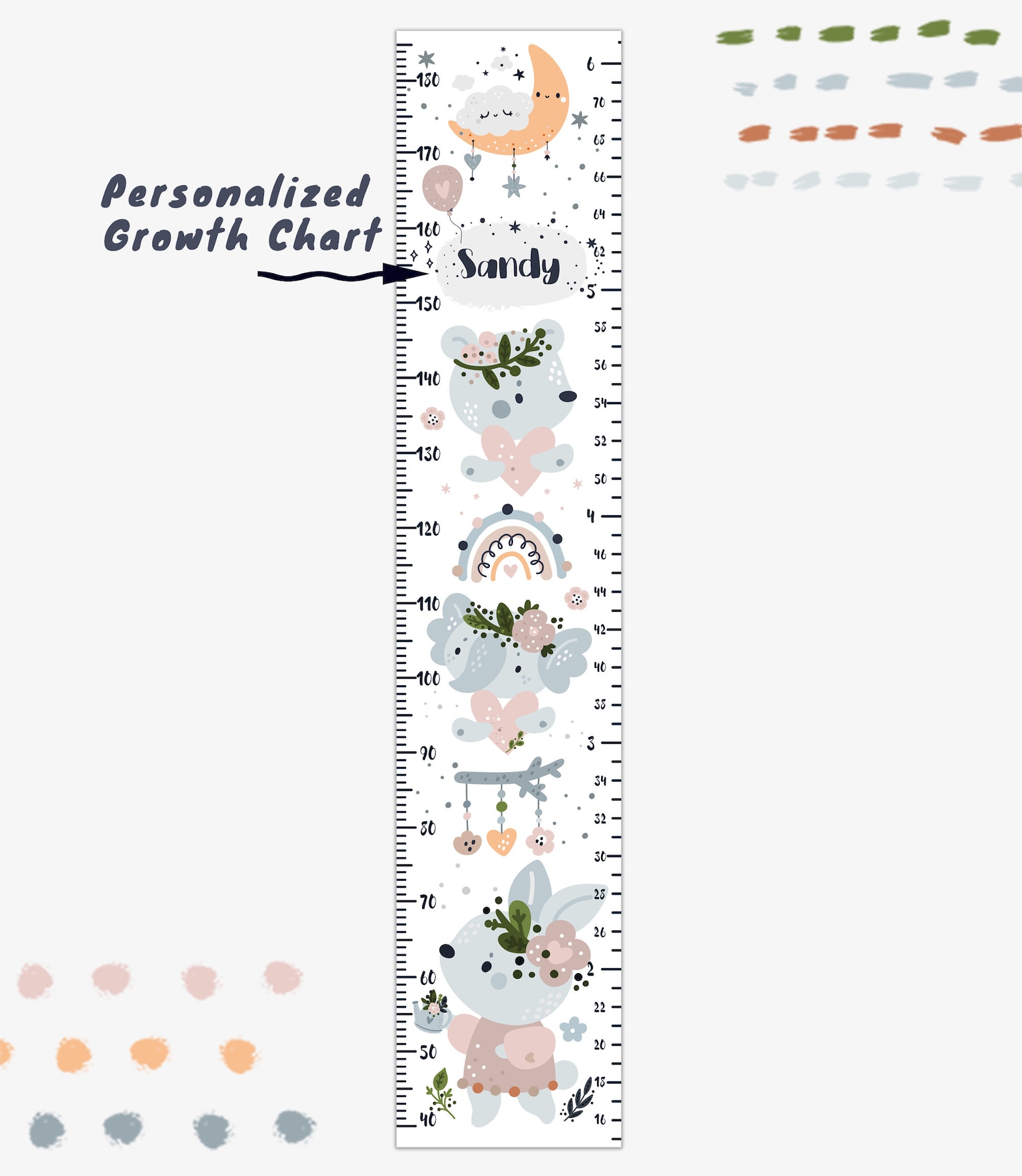 Personalized Growth Chart Girl Vinil Growth Chart | Etsy