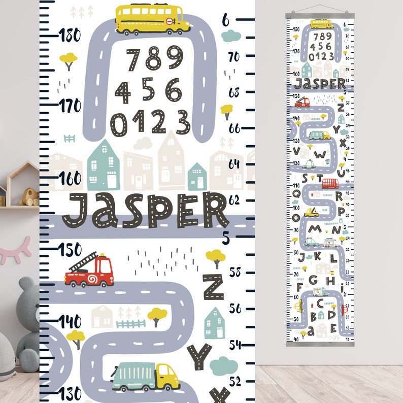 Height Chart for Boy Cars Growth Chart Ruler Alphabet Height - Etsy