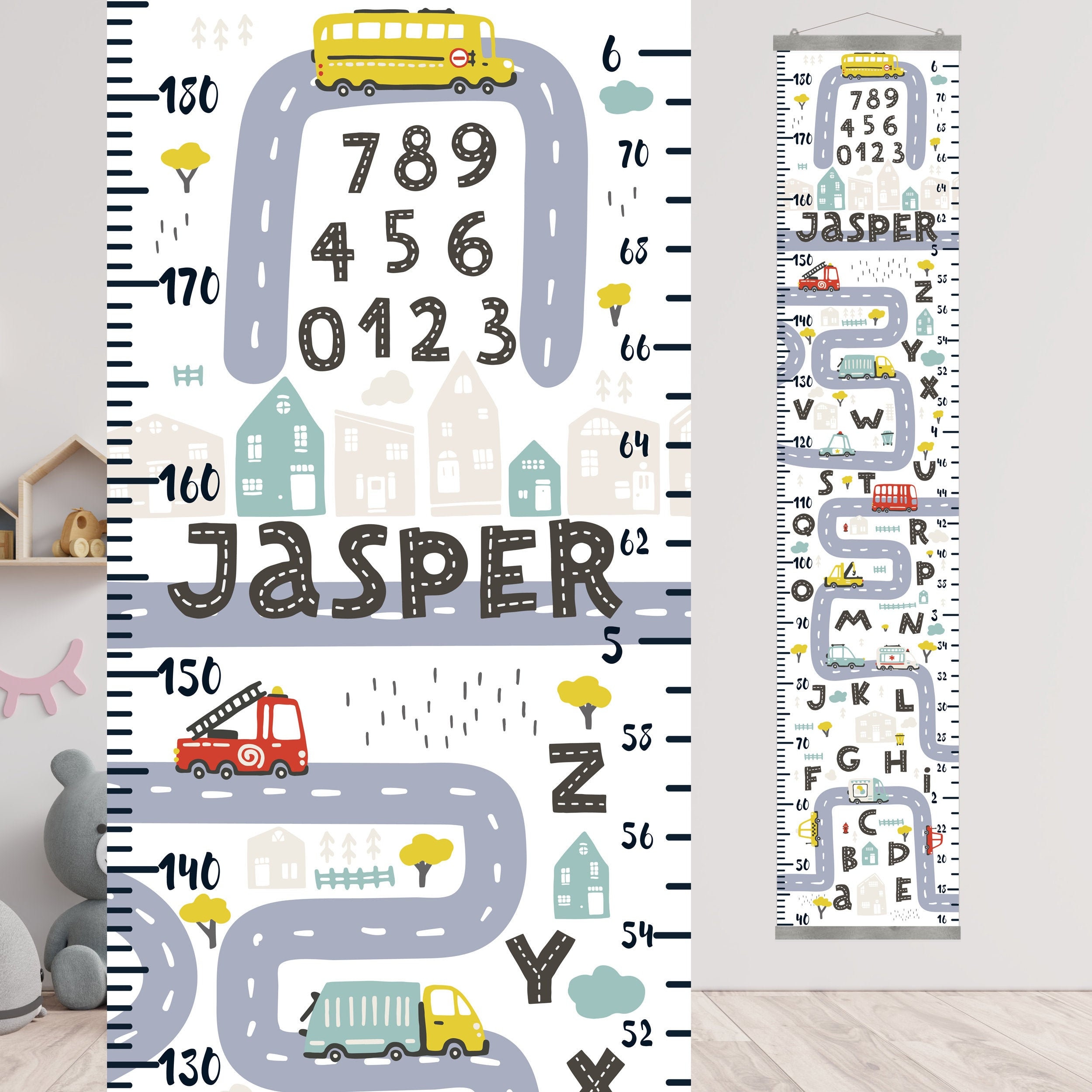 Height chart for boy Cars growth chart ruler Alphabet height | Etsy