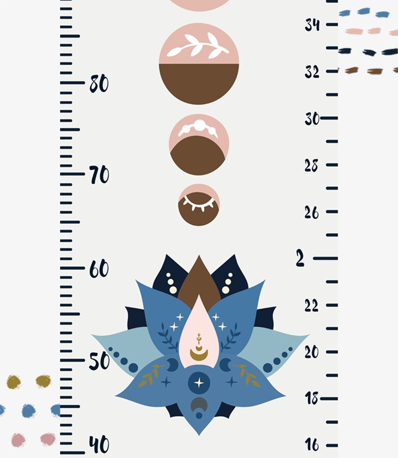 Celestial Growth Chart Height Chart for Girls Moon Phases - Etsy Canada