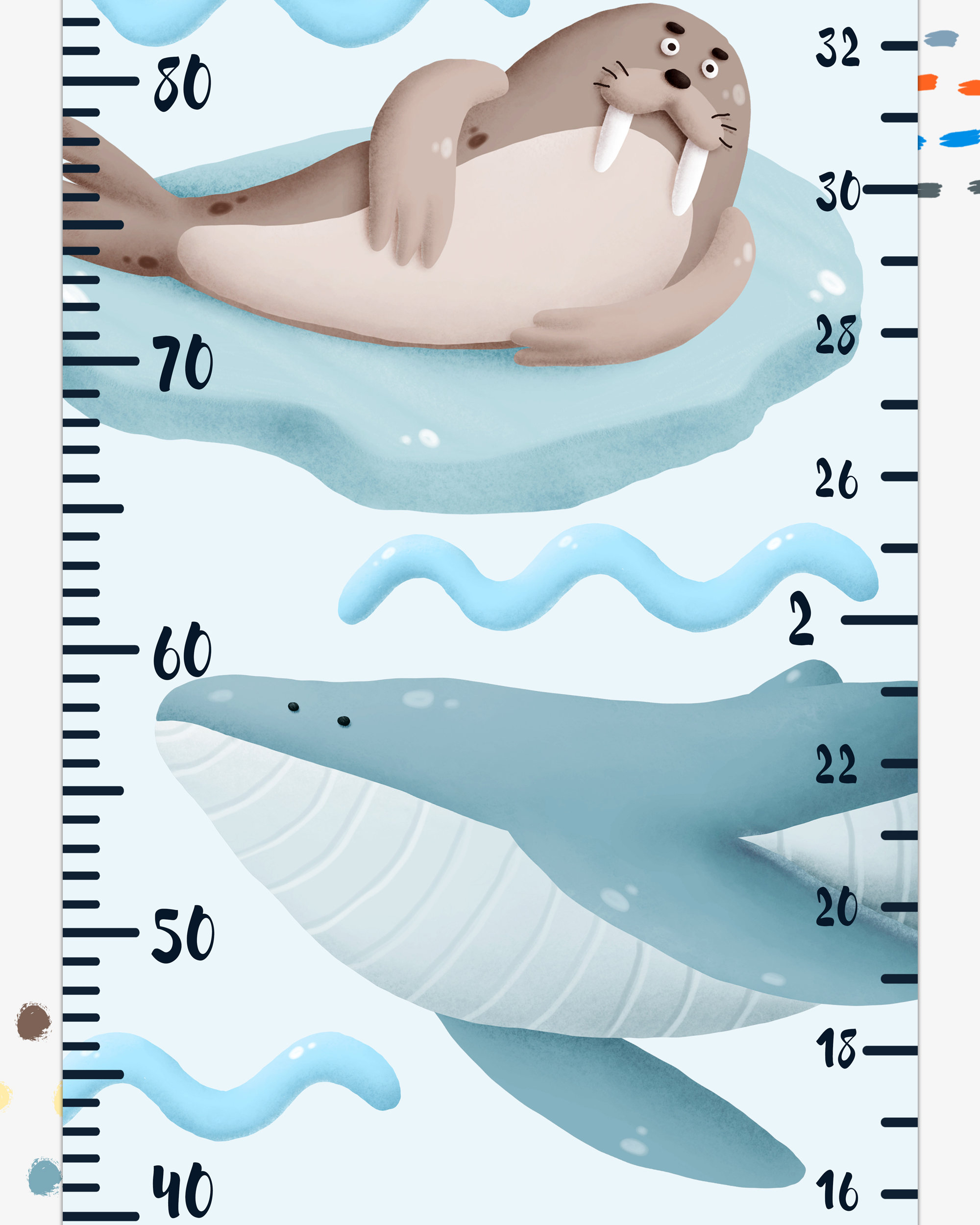 Ocean Growth Chart Height chart for kids with Boat Shark | Etsy