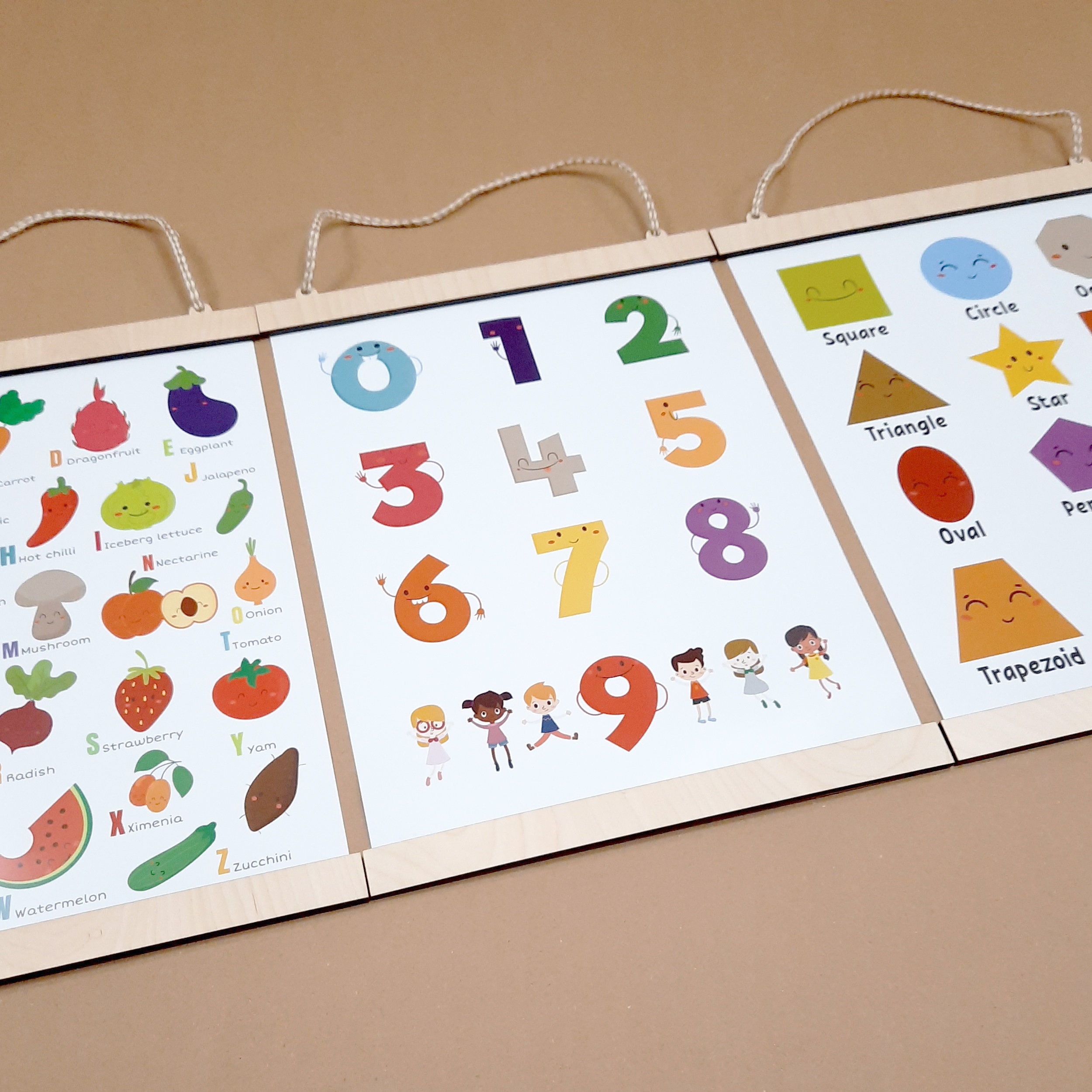 Set of 3 Posters Vegetables Shapes Numbers | Etsy