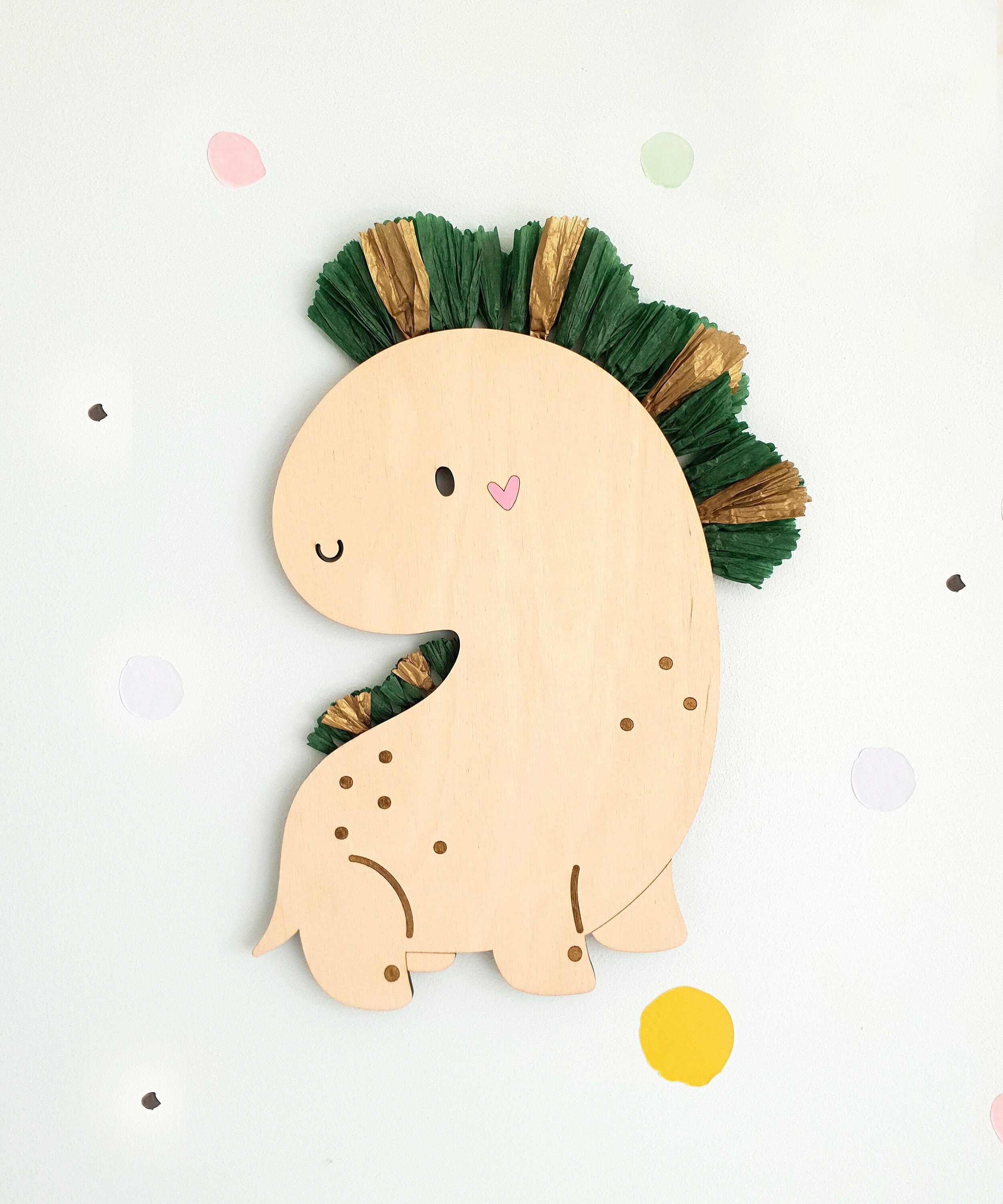 Dinosaur wooden nursery decor Raffia Neutral boho dino wall | Etsy