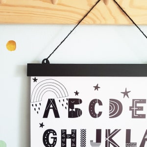 Scandi Alphabet Poster ABC Wall Art Alphabet Print Bear Nursery Decor ...