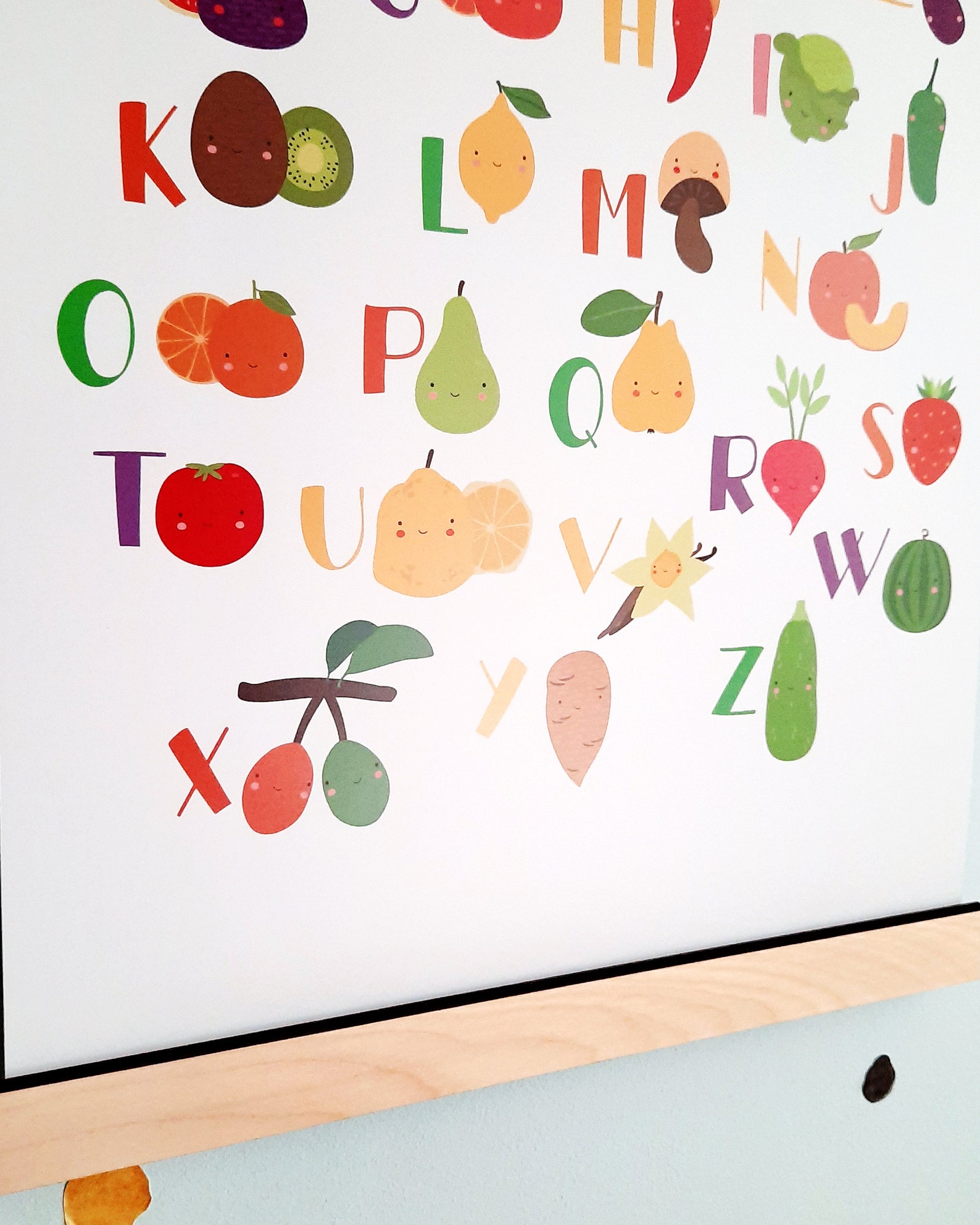 Vegetable Alphabet Poster ABC Wall Art Alphabet Print Nursery - Etsy