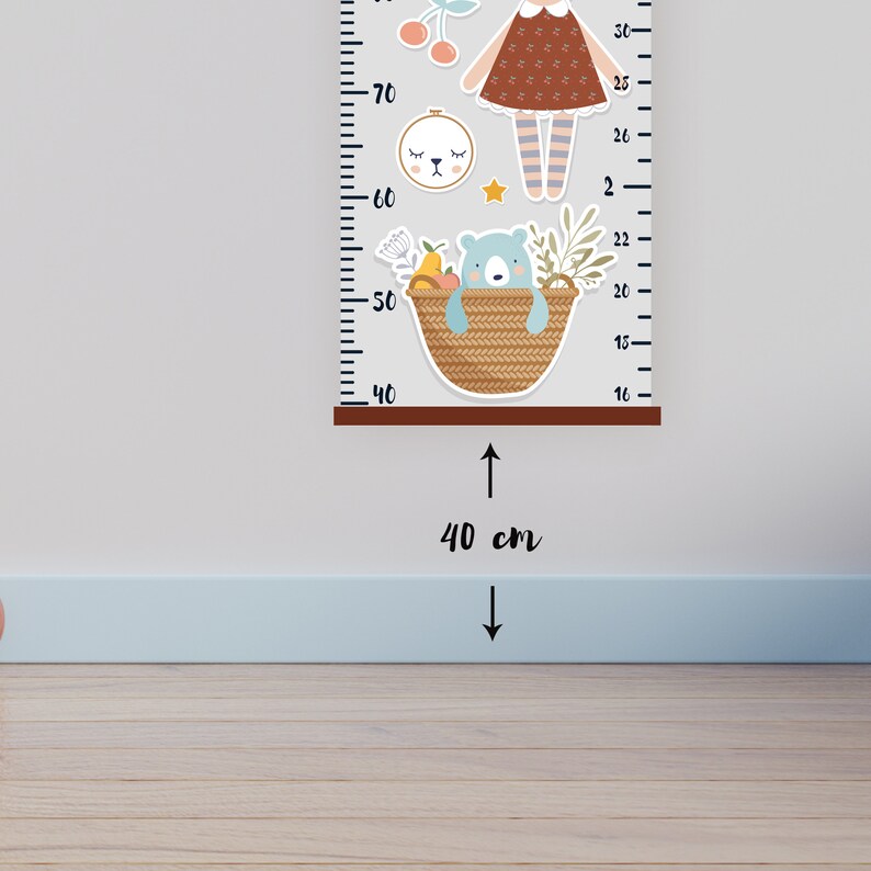 Growth chart Scandi height chart for kids Animals | Etsy
