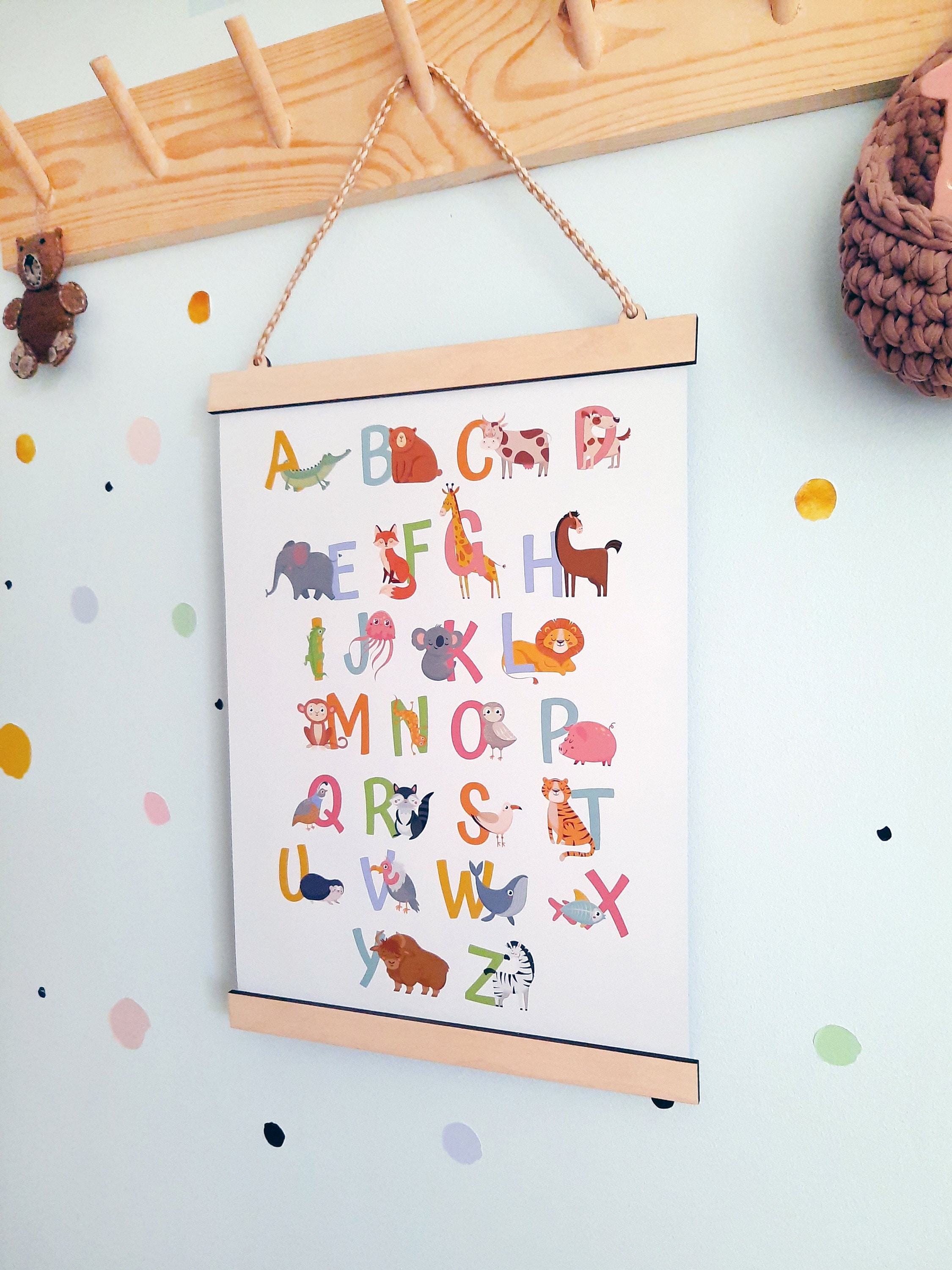 ABC Posters Animals Alphabet Wall Art Print Zoo Nursery | Etsy
