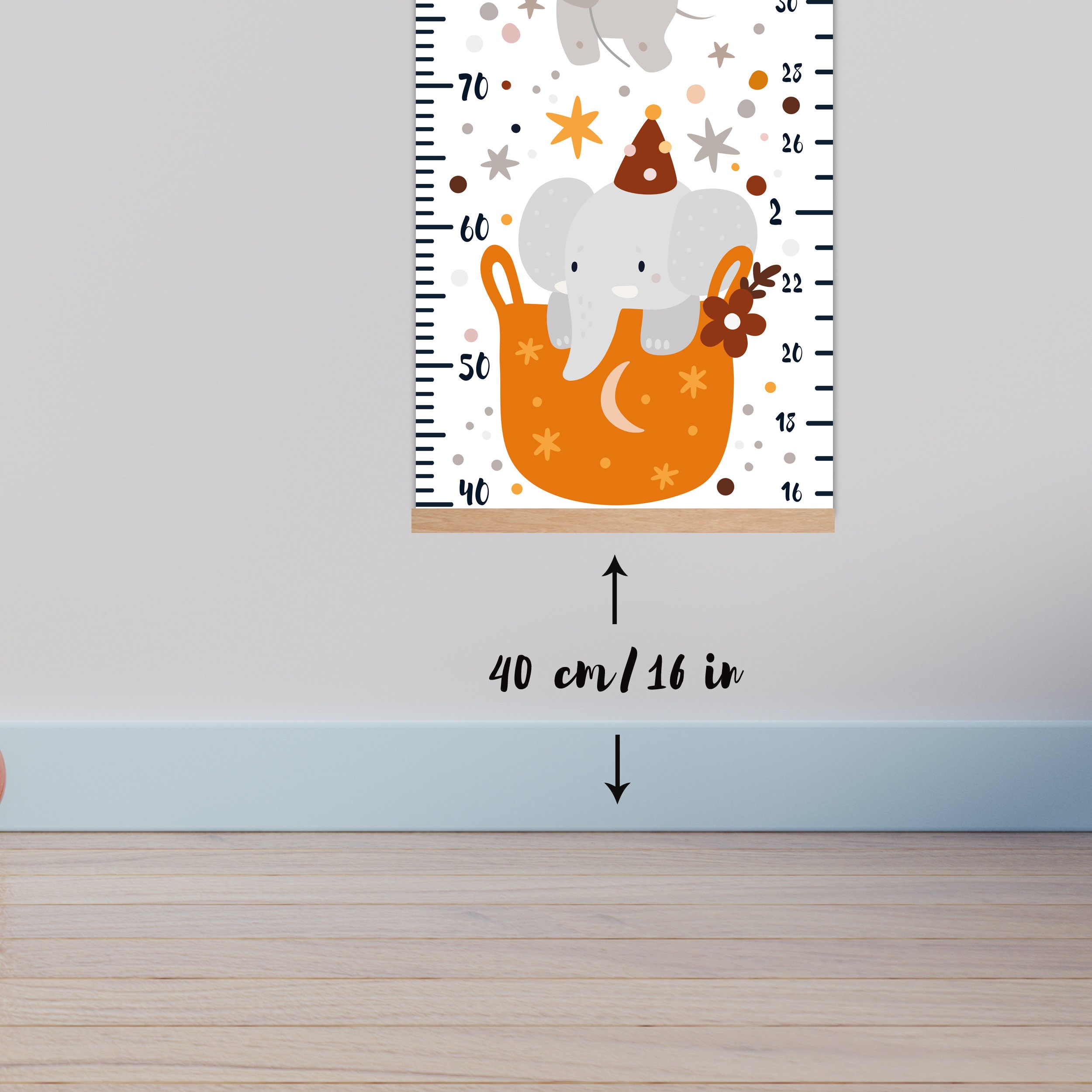 Elephant growth chart Height chart for kids Baby personalized | Etsy