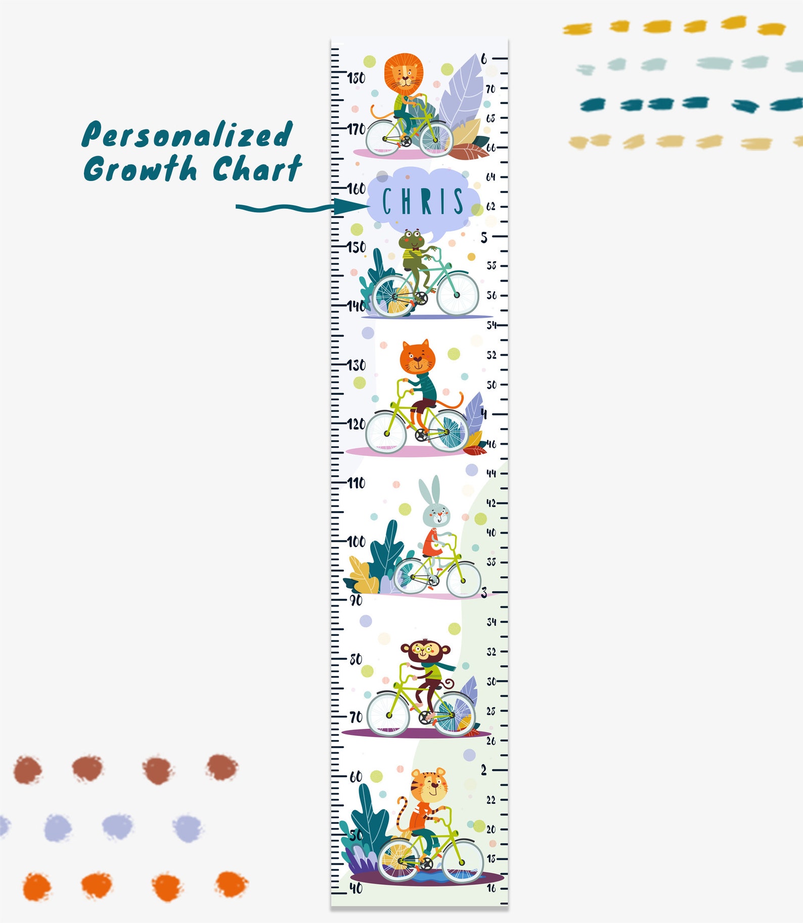 Height Chart for Kids Growth Chart Transport Personalized - Etsy