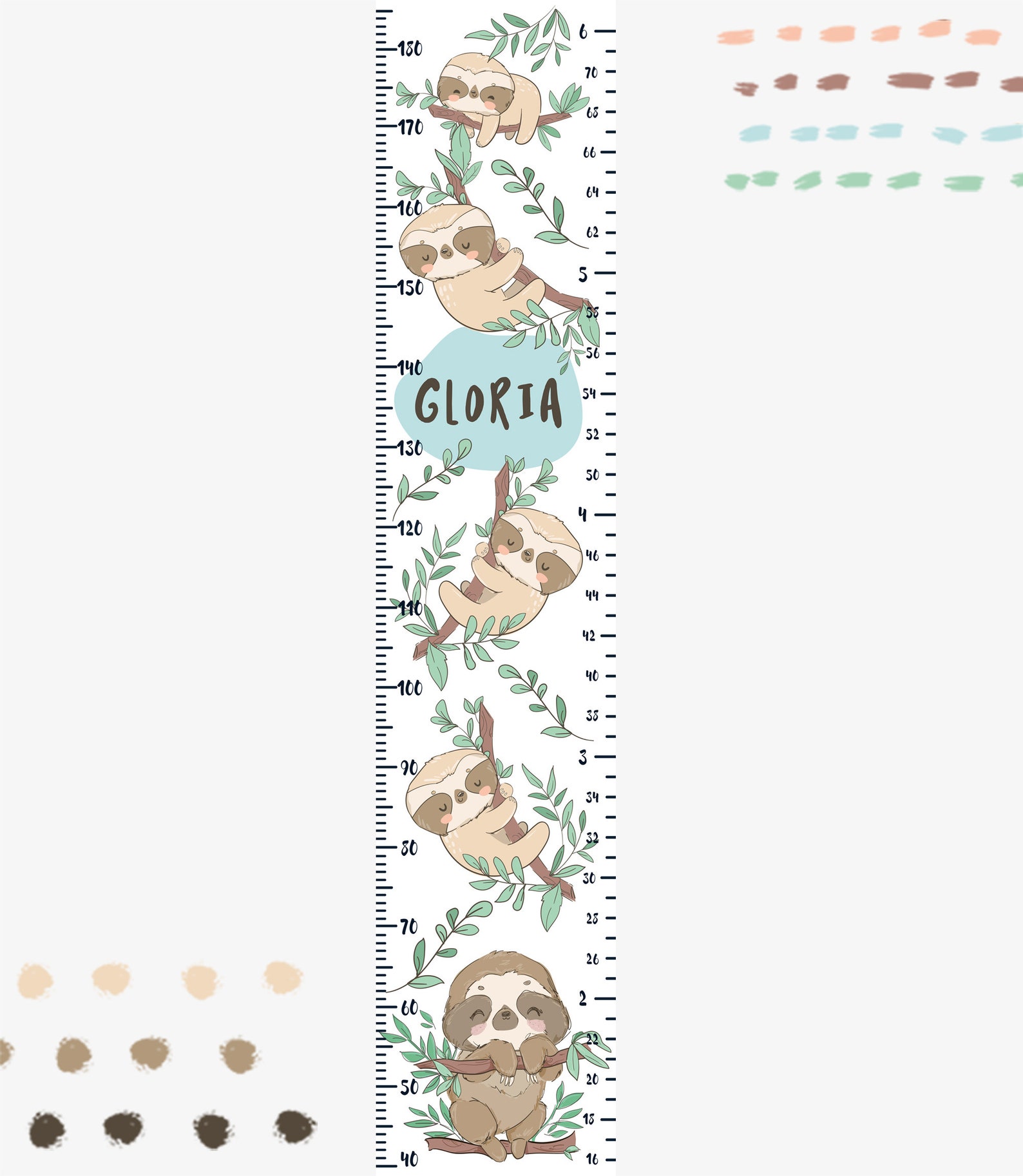 Sloth growth chart Height chart for kids growth chart boy | Etsy