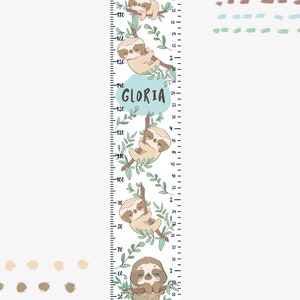 Sloth Growth Chart, Height Chart for Kids, Growth Chart Boy Girl, Child ...