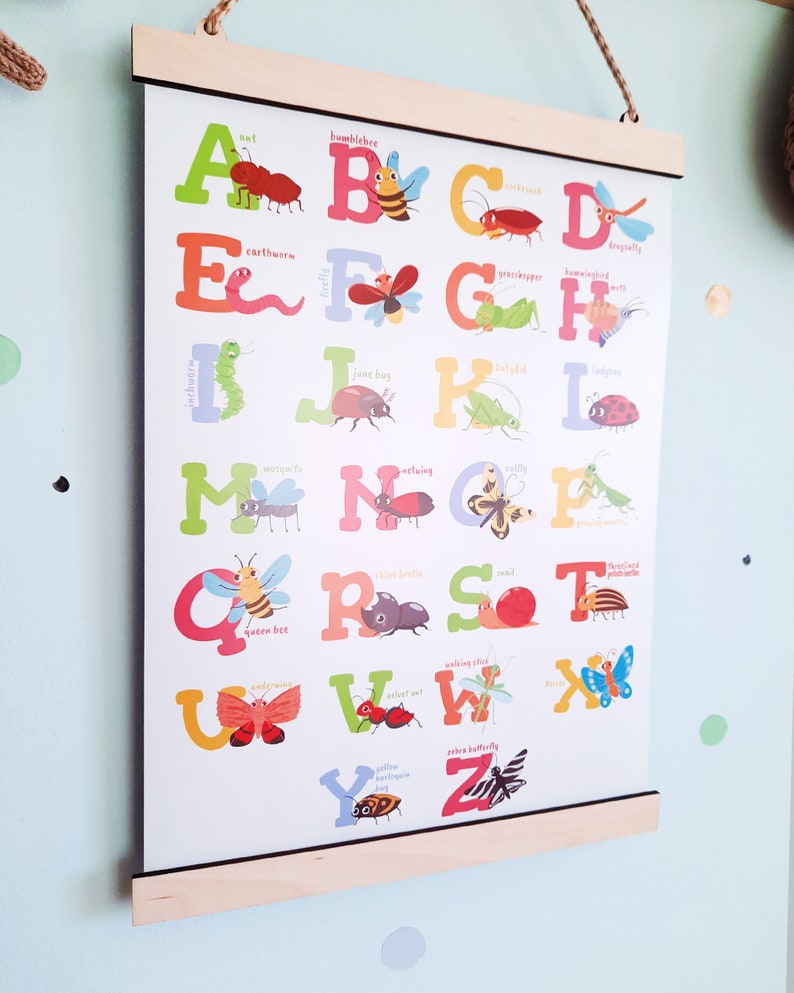 Insects Alphabet ABC Posters Wall Art Print Bugs Nursery - Etsy