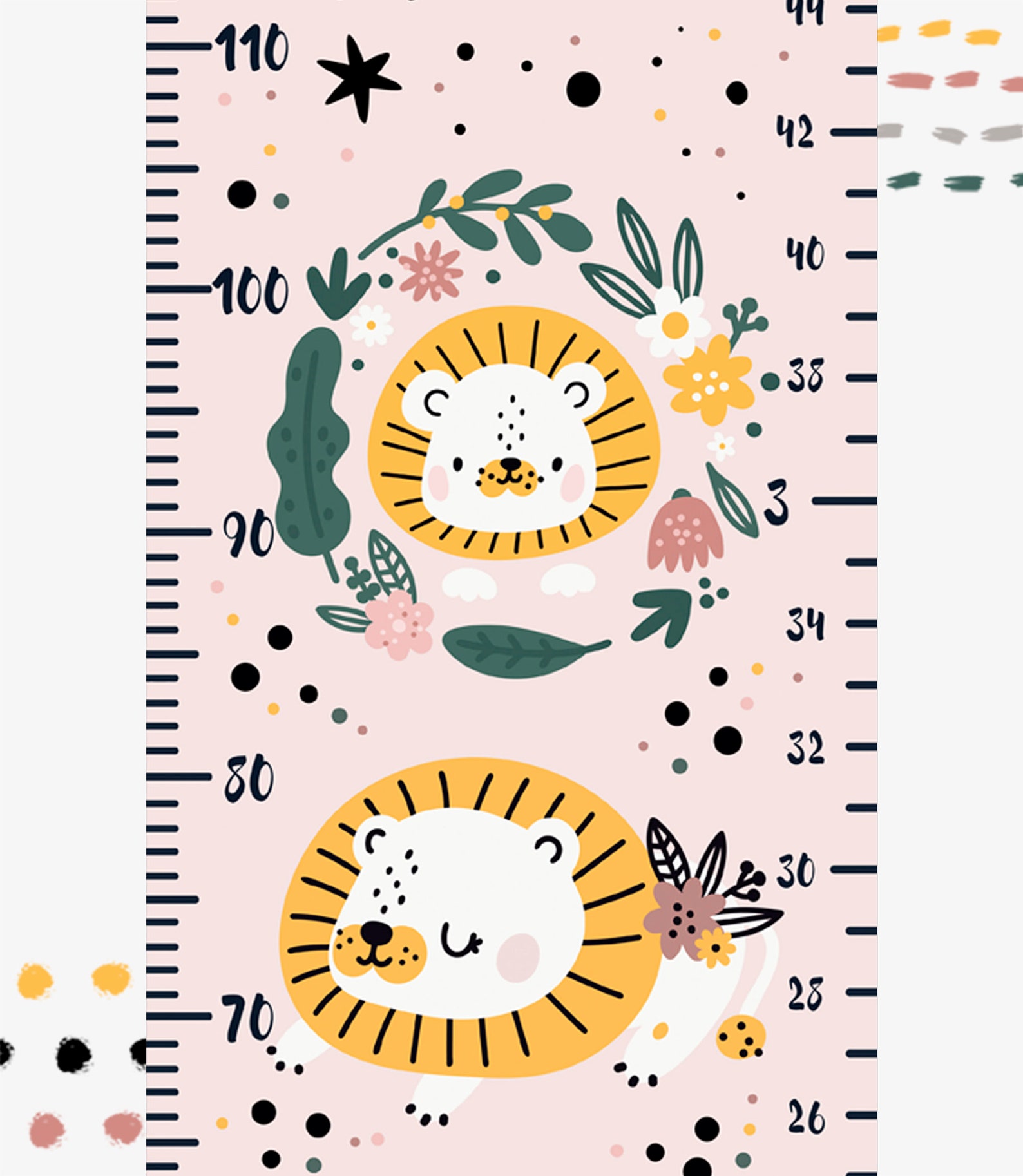 Lion Growth Chart Personalized Height Chart for Girl of Boy | Etsy