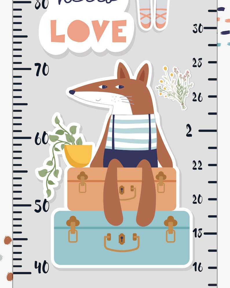 Personalized Height Chart for Girl Growth Chart Scandi Vinyl - Etsy