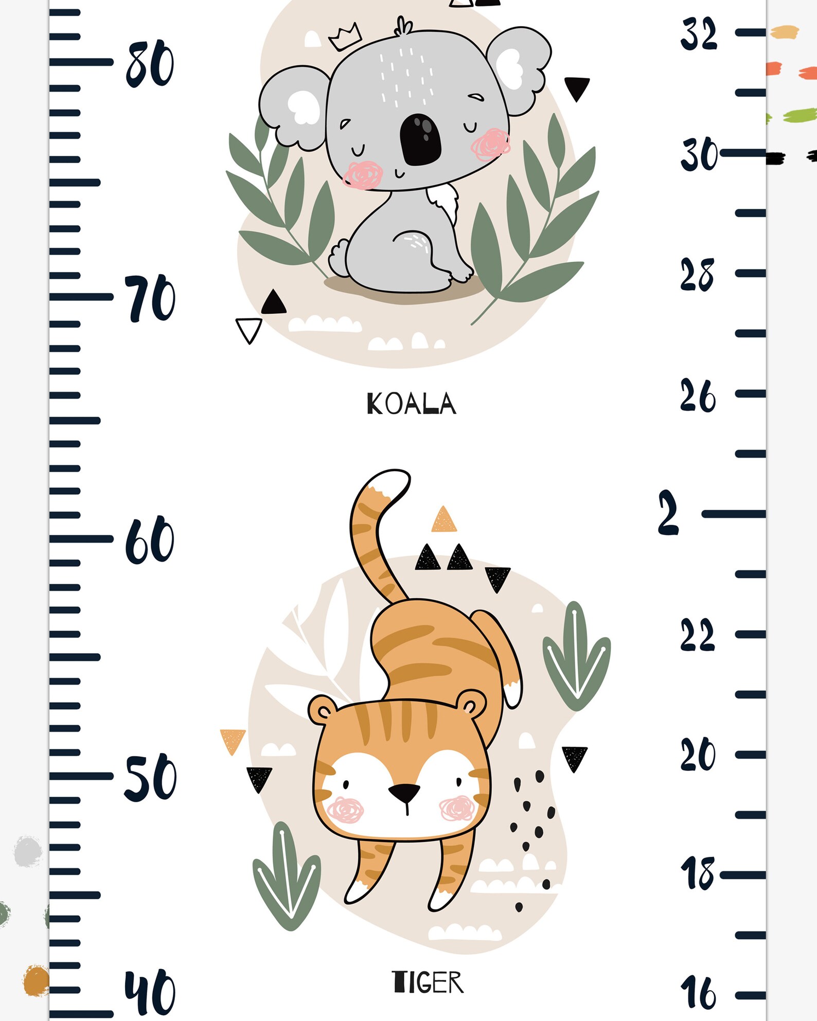 Growth Chart Animals Height Chart for Kids Zoo Growth Chart - Etsy