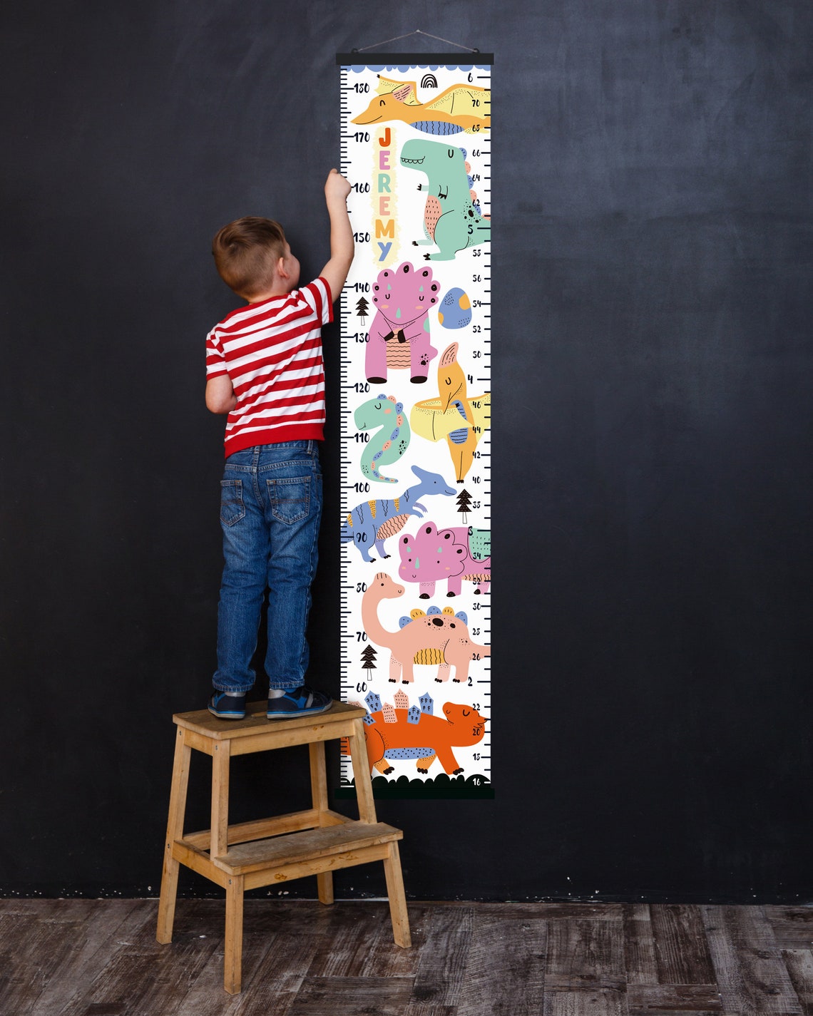 Personalized Dino Growth Chart: Nursery Wall Decor, Vinyl Ruler - Etsy