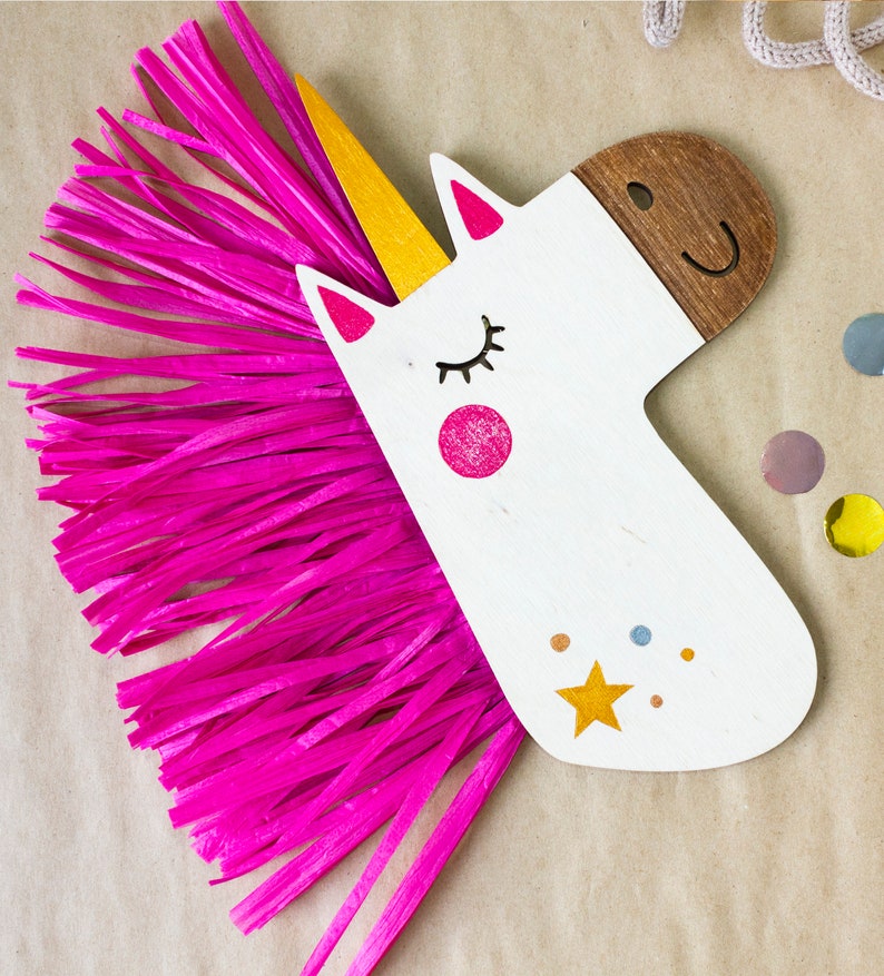 Unicorn Raffia Face Animal Head Wall Decor Room Wall Hanging | Etsy