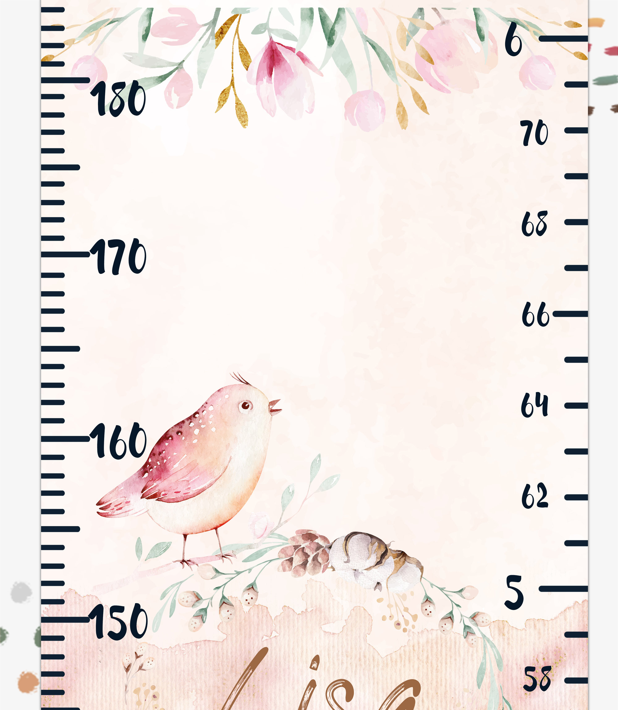 Personalized Growth Chart Girl Vinil Growth Chart | Etsy