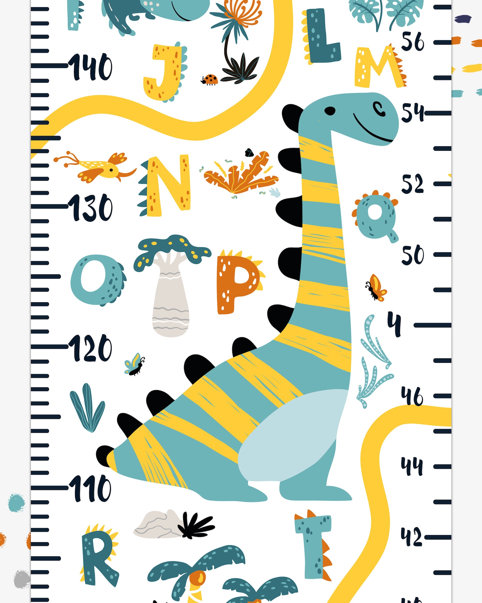 Personalized Growth Chart Dino Vinil Growth Chart - Etsy
