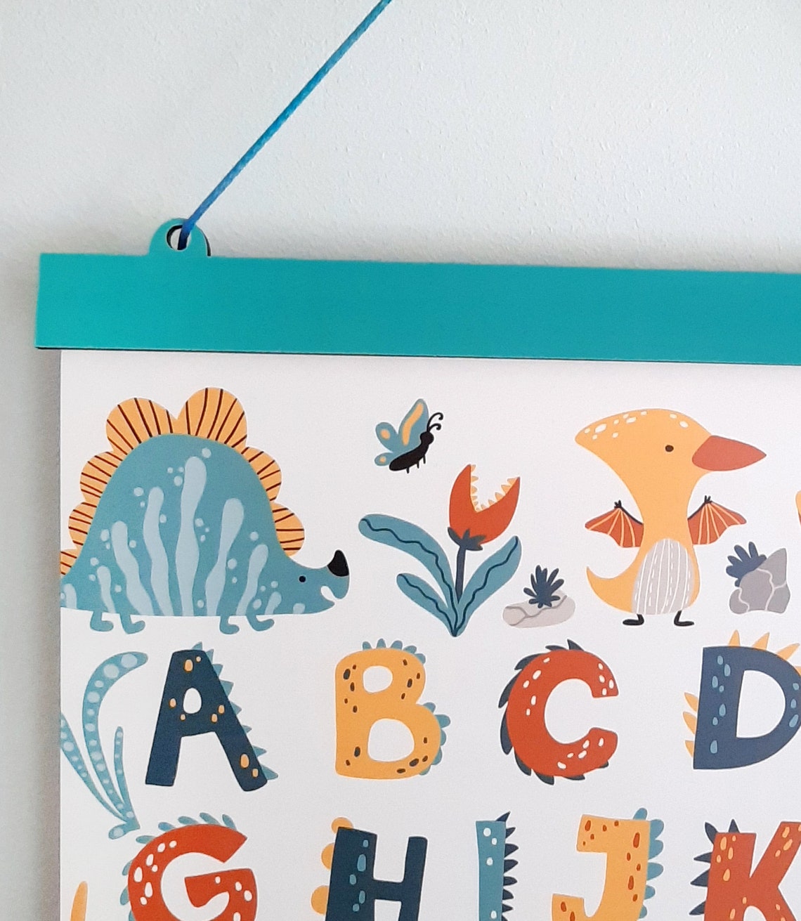 Dinosaur Alphabet Poster ABC Wall Art Dino Nursery Decor Kids | Etsy