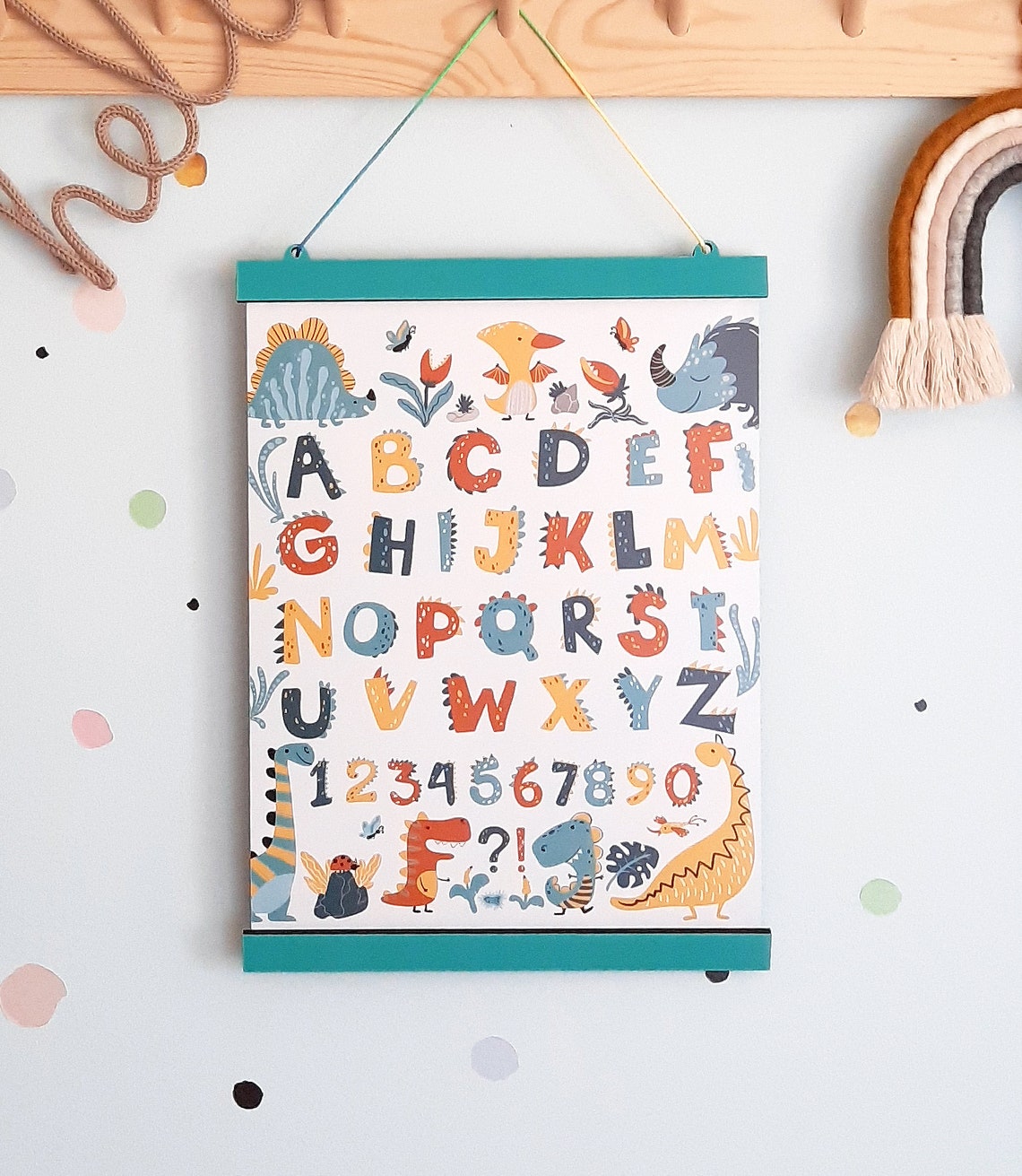 Dinosaur Alphabet Poster ABC Wall Art Dino Nursery Decor Kids - Etsy