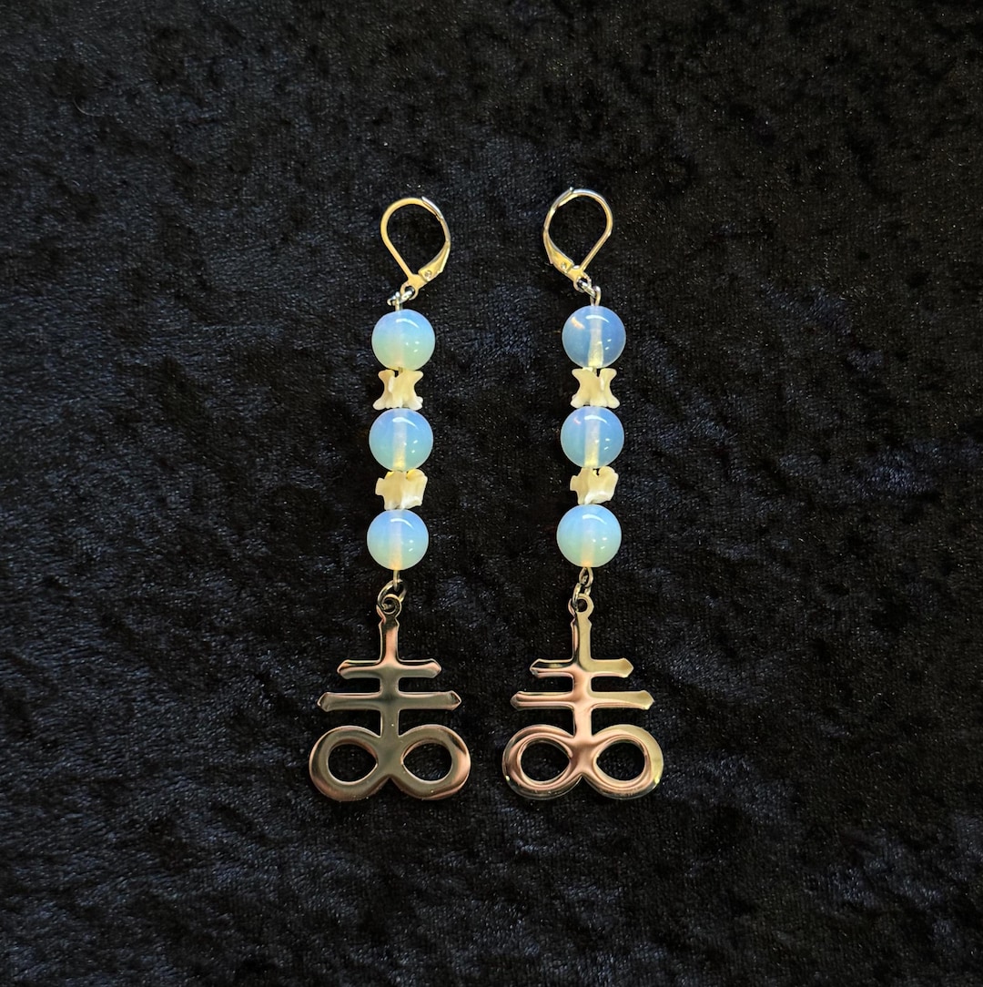 Boa Constrictor Snake Vertebrae Bones & Opalite Crystal Leviathan Cross ...