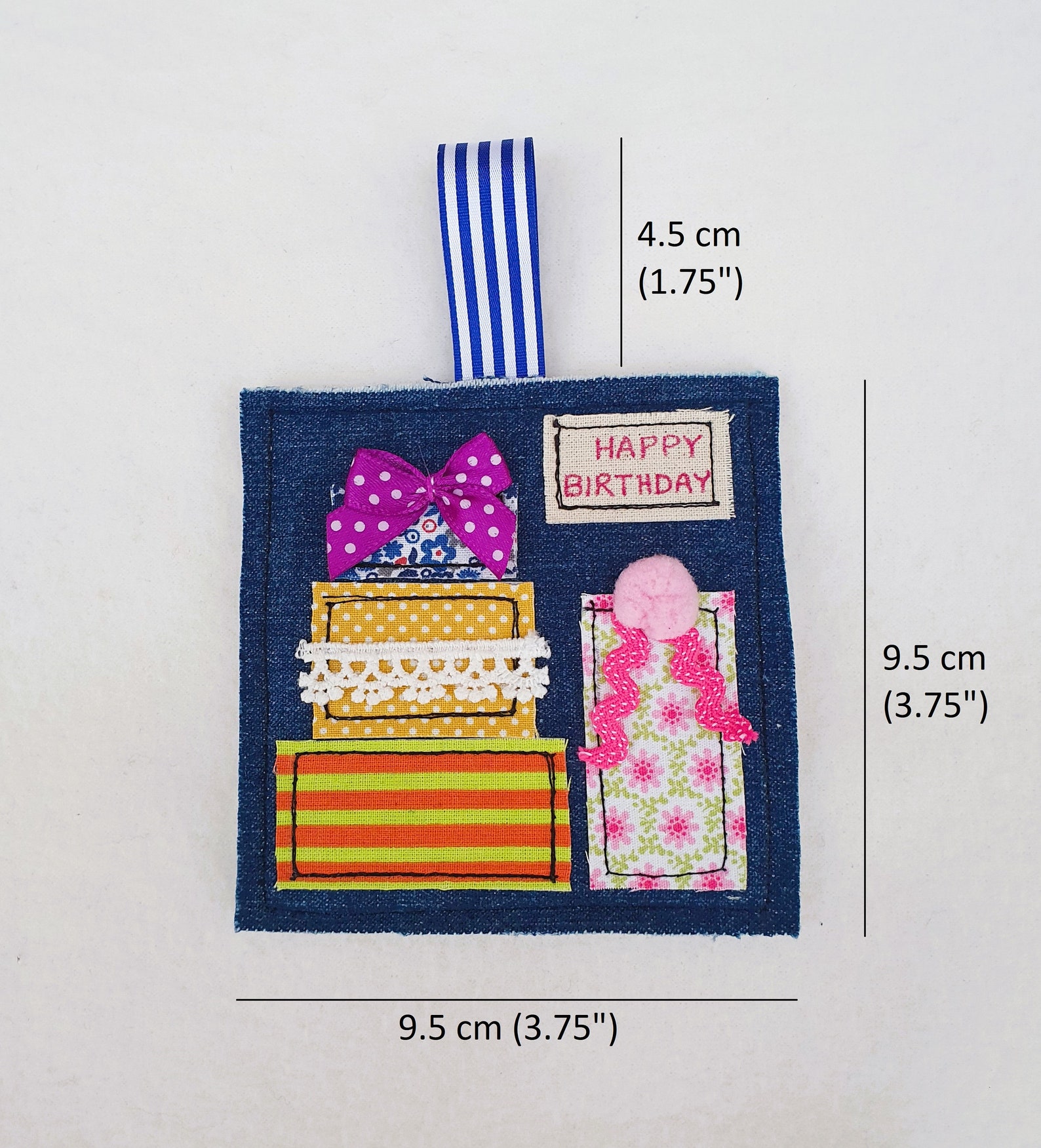 Fabric Birthday Gift Tags, Reusable Present Label, Stack of Presents ...