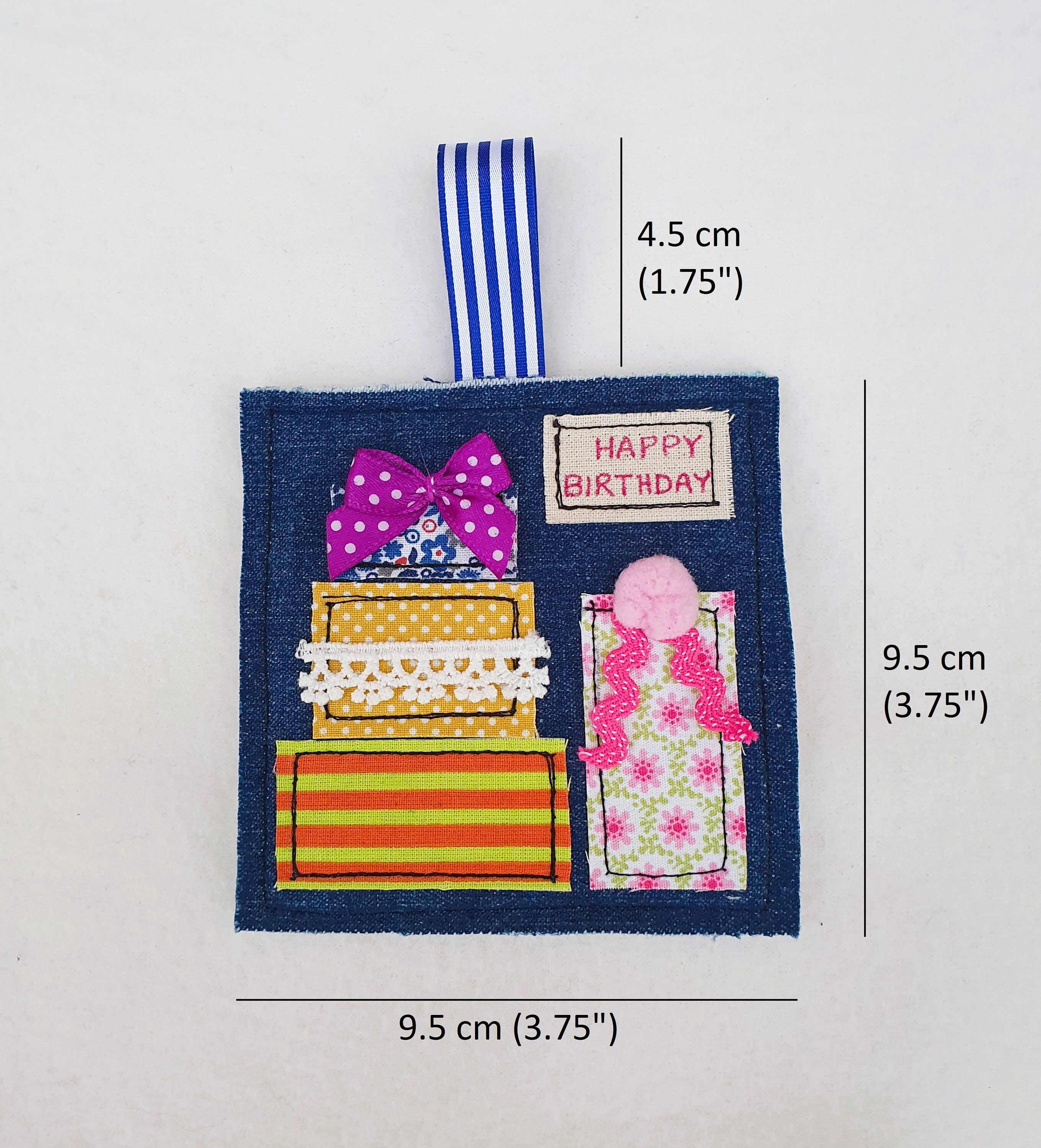 Fabric Birthday Gift Tags, Reusable Present Label, Stack of Presents ...