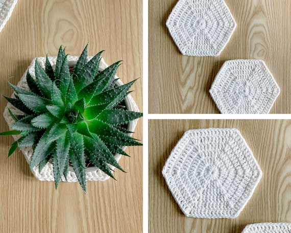 CROCHET PATTERN Table Mat Pattern Cotton Hexagon - Etsy