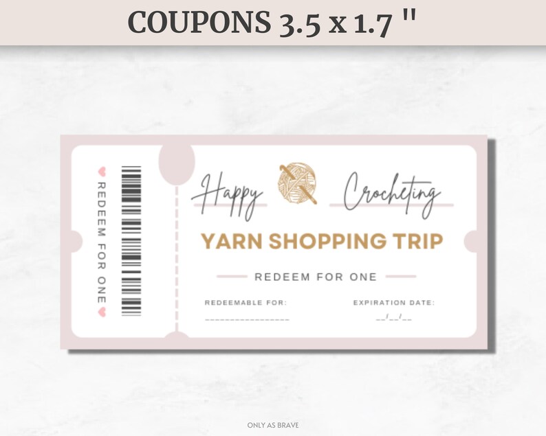 Printable Crochet Coupons | Crochet Gift Ideas | Gift for A Crocheter | Stocking Stuffer | Last ...