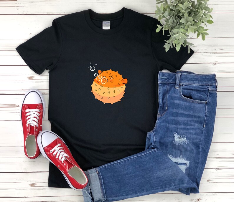 Kawaii Pufferfish, Puffer Fish Shirt, Cute Fish Shirt, Underwater ...