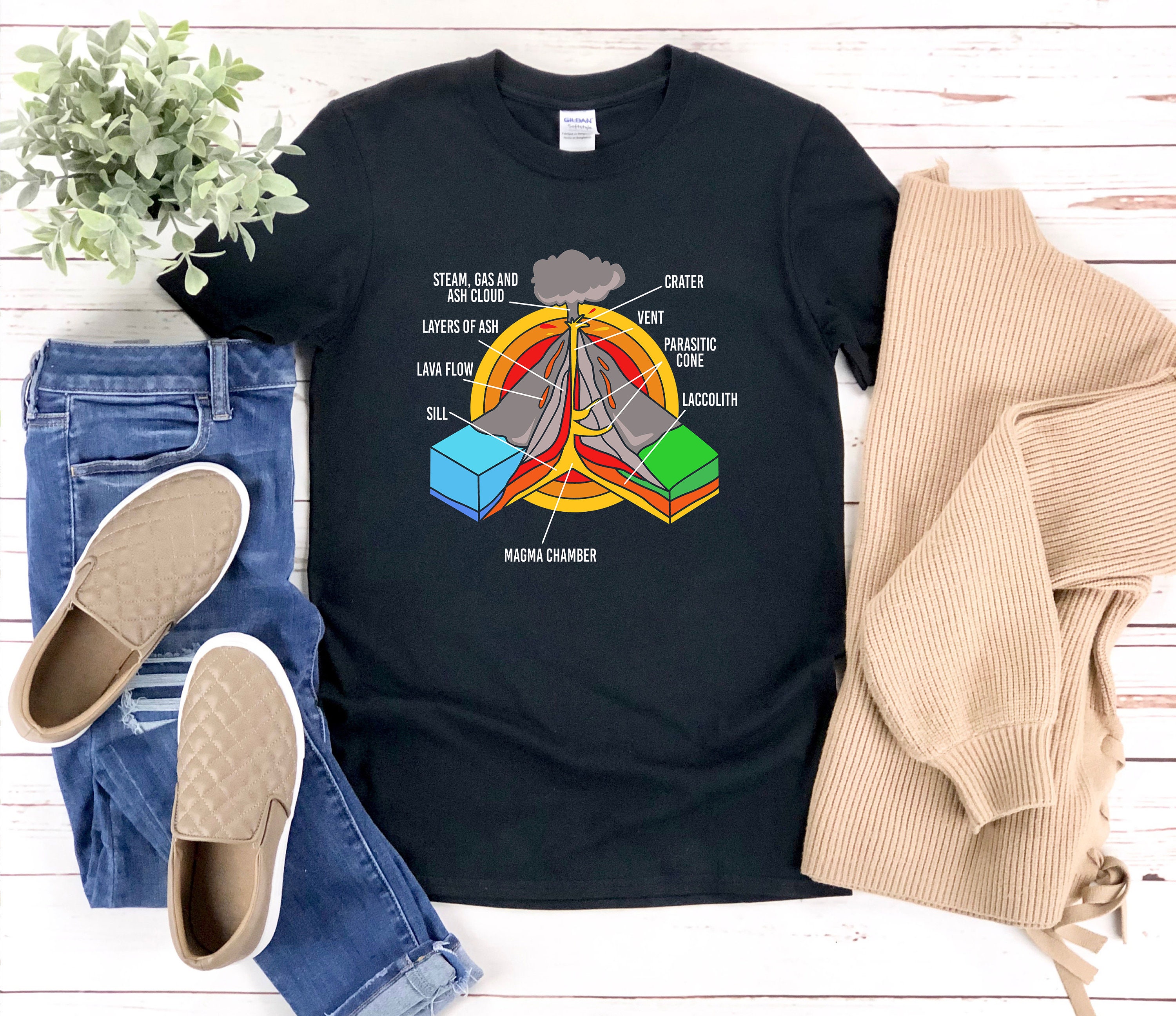 Volcano Shirt, Geology Shirt, Geologist Shirt, Science Shirt, Volcano Anatomy Shirt, Science ...