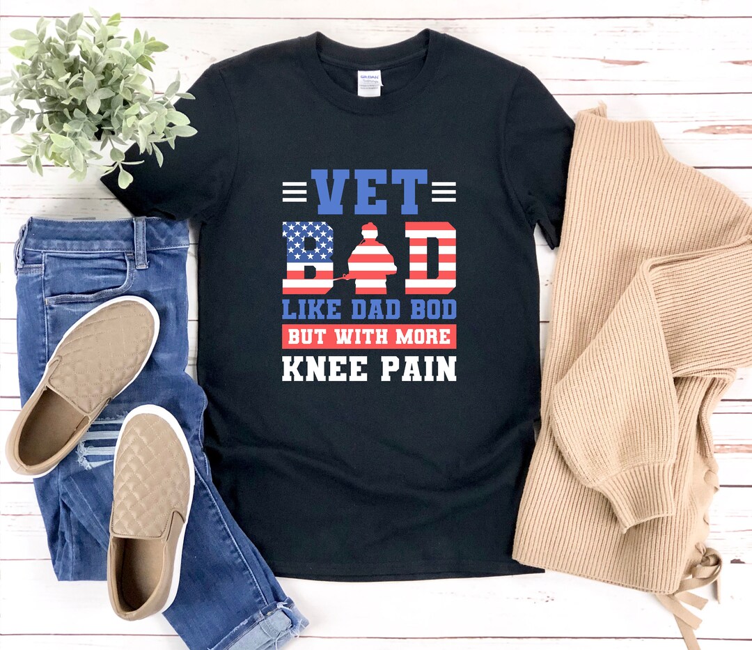 Vet Bod, Dad Bod Shirt, American Flag Veteran, Funny Veteran Shirt, Vet ...