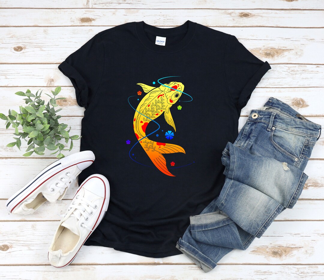 Cute Fish Shirt, Koi Fish Shirt, Japanese Aesthetic Shirt, Gold Fish ...