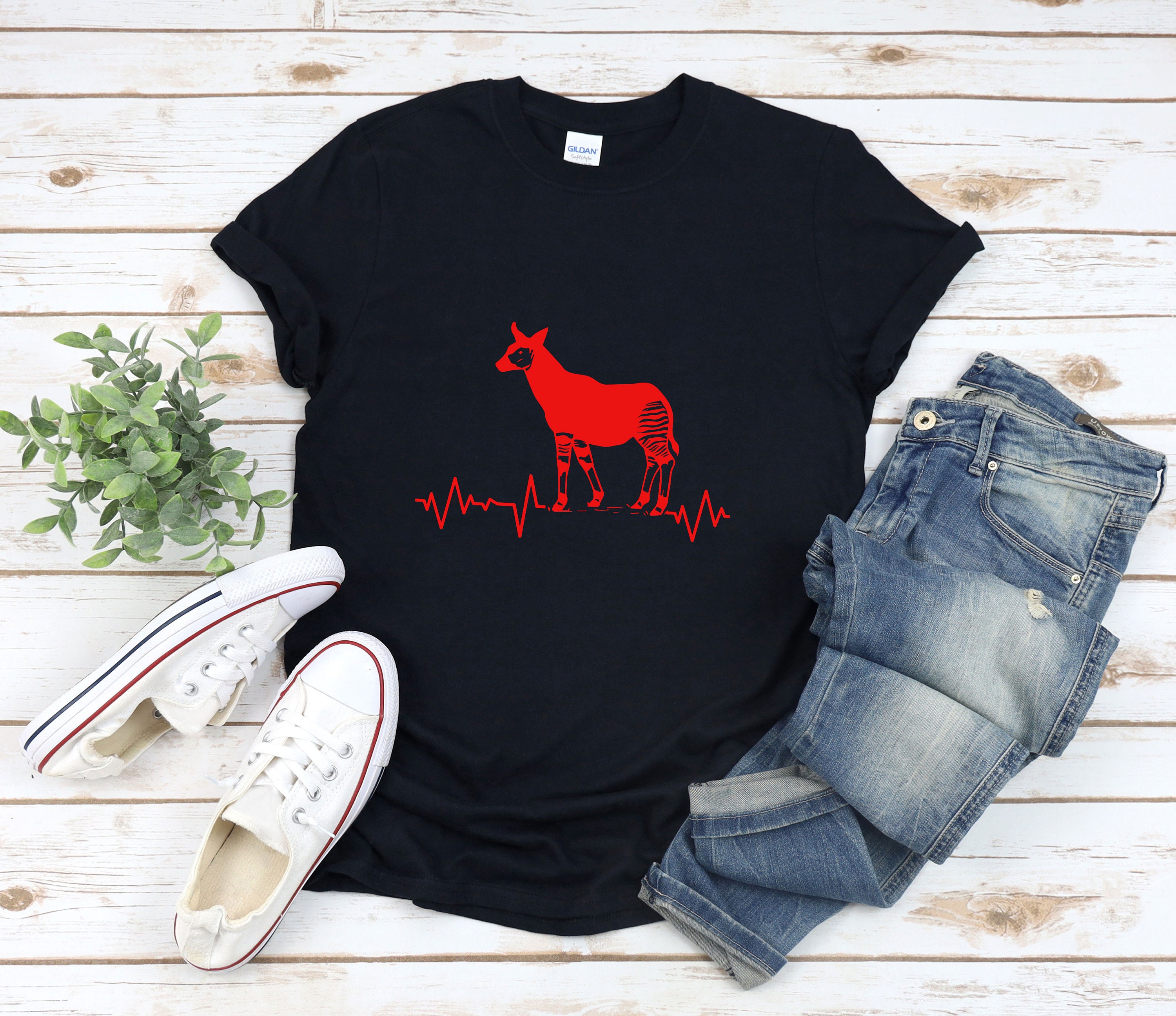 Okapi Shirt, Okapi Heartbeat, I Love Animals Tshirt, Okapi Lover ...