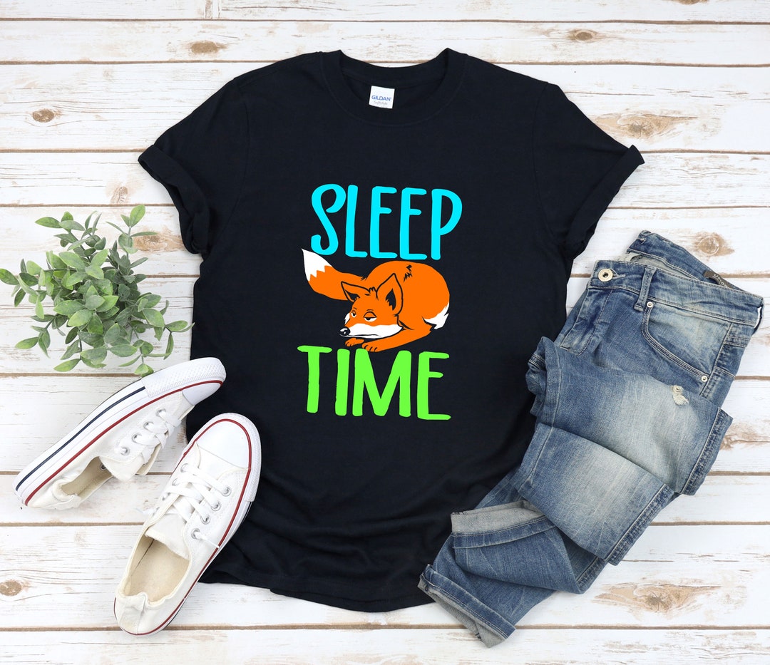 Red Fox Shirt, Sleep Time Shirt, Fox Shirt, Funny Fox Shirt, Gifts for ...