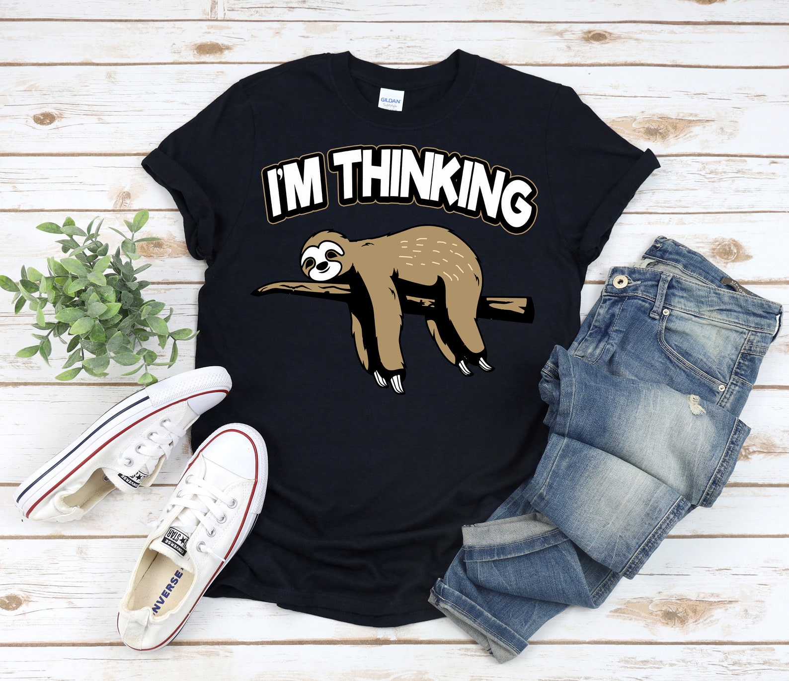Im Thinking Sloth Shirt, Sloths Shirts Women, Sloth Shirt Women, Sloth ...
